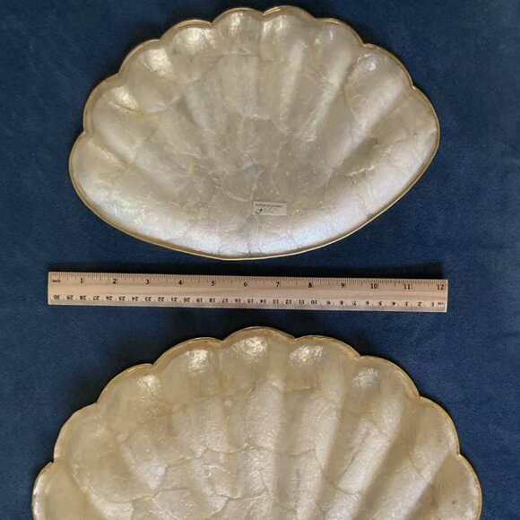 Dining | Vintage Capiz Shell Platter Plate Trays From The South Pacific ...